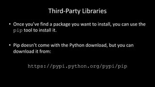 Python: Third-Party Libraries | PPT