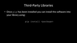 Python: Third-Party Libraries | PPT