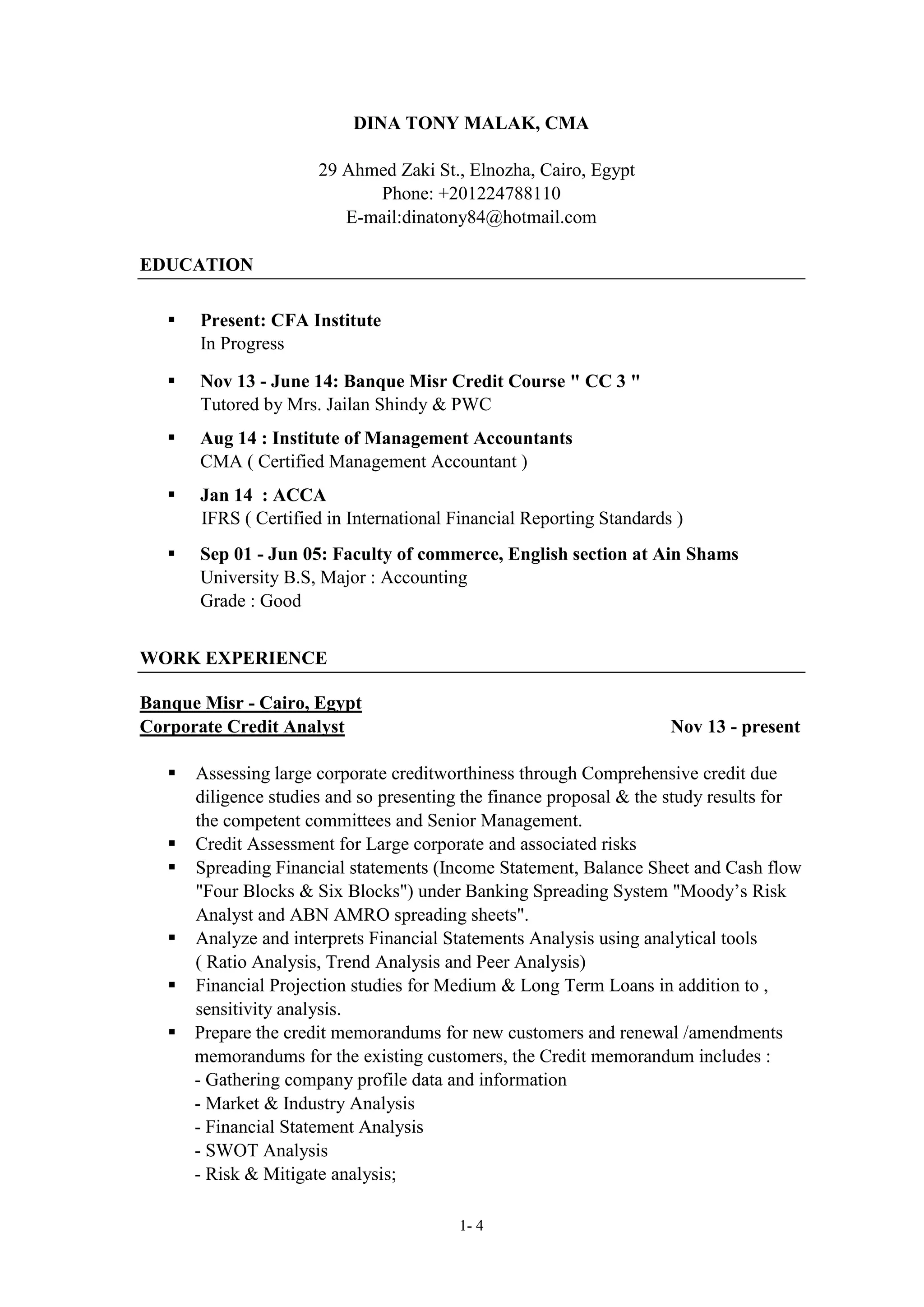 Dina Tony CV | PDF