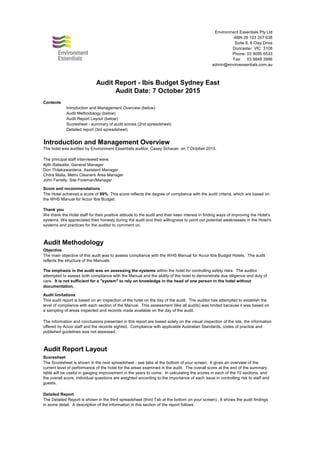 Audit report - Sydney East - Ibis Budget Hotel (2015) | PDF