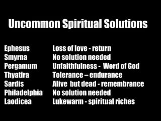 Spiritual Problems and Solutions from the 7 Churches of Revelation | PPT