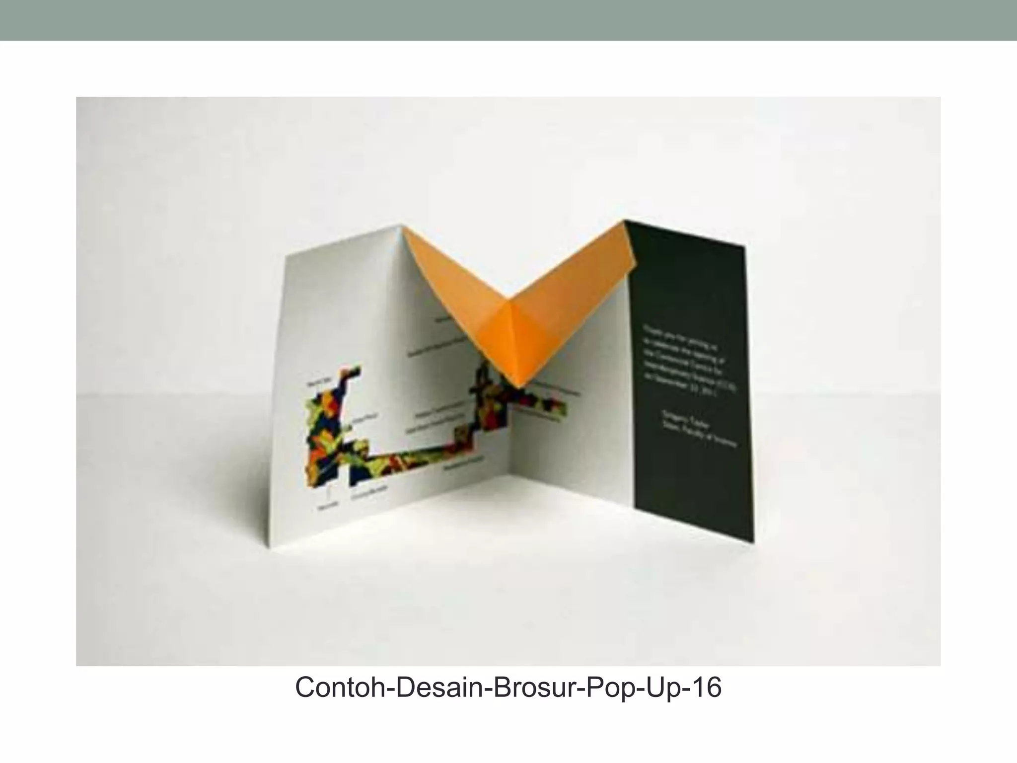 27 contoh desain brosur pop up sebagai corporate identity bisnis | PPTX