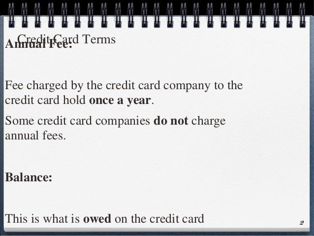 Credit card terms