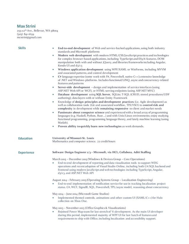 Resume - Max Strini_css_010616 | PDF