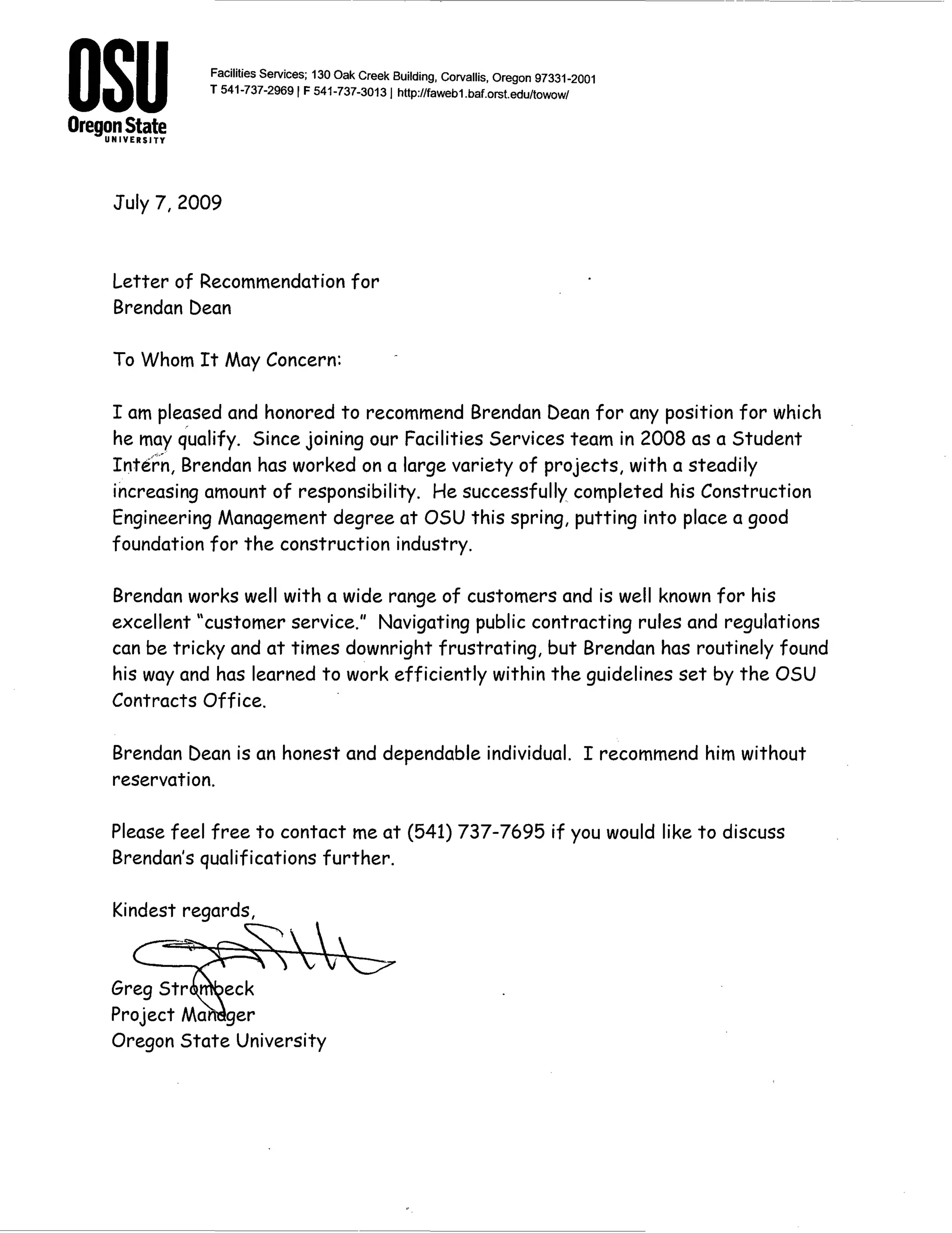 G.S. Letter of Rec | PDF