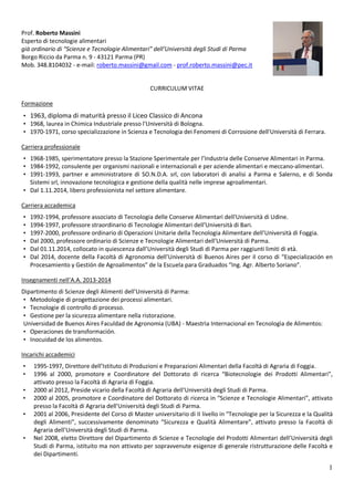 CV Prof. R. Massini | PDF