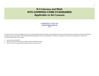 K_12 CommonCoreELAmathStandardsApplicabletoArt | PPT
