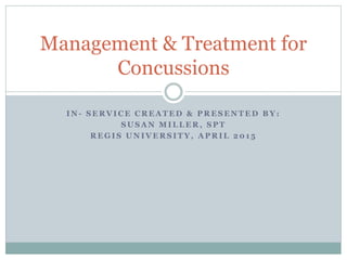 Concussion treatment | PPTX