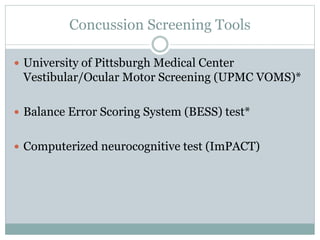 Concussion treatment | PPTX