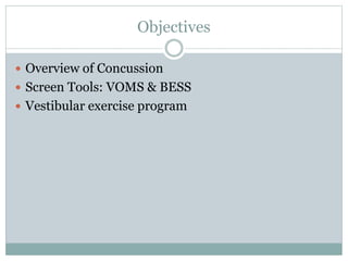 Concussion treatment | PPTX
