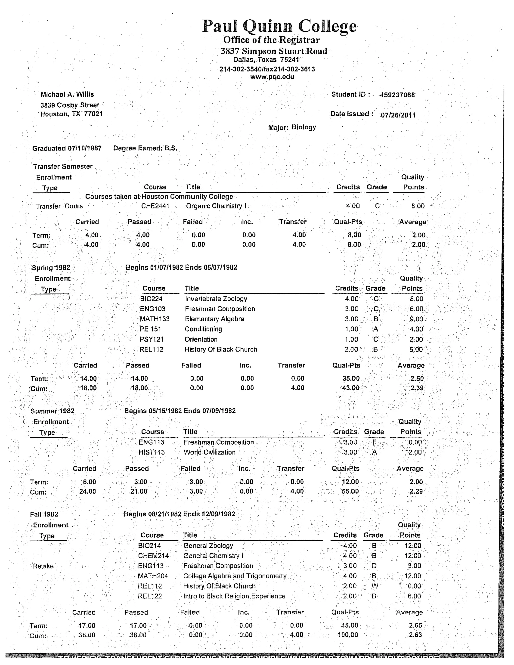 Academic Transcript | PDF