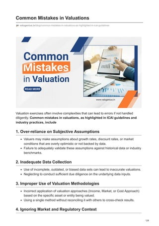 What are the Common Mistakes in Valuations ? | PDF