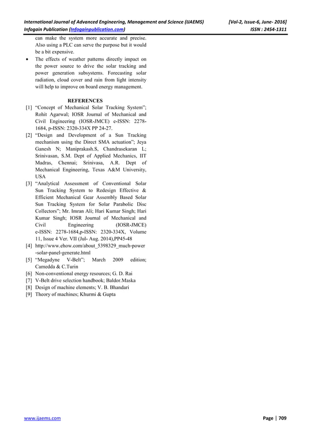 design and development of mechanical solar tracking system | PDF