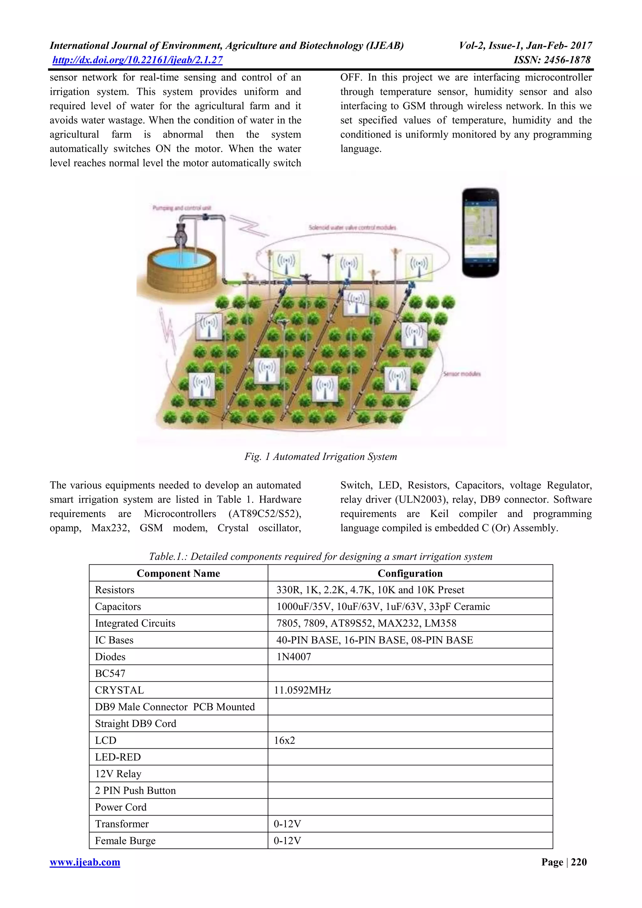 development of smart automated irrigation system | PDF | Agriculture | Industries