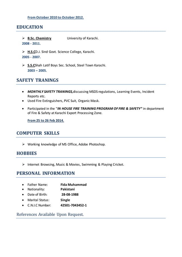 My CV | DOCX | Chemistry | Science