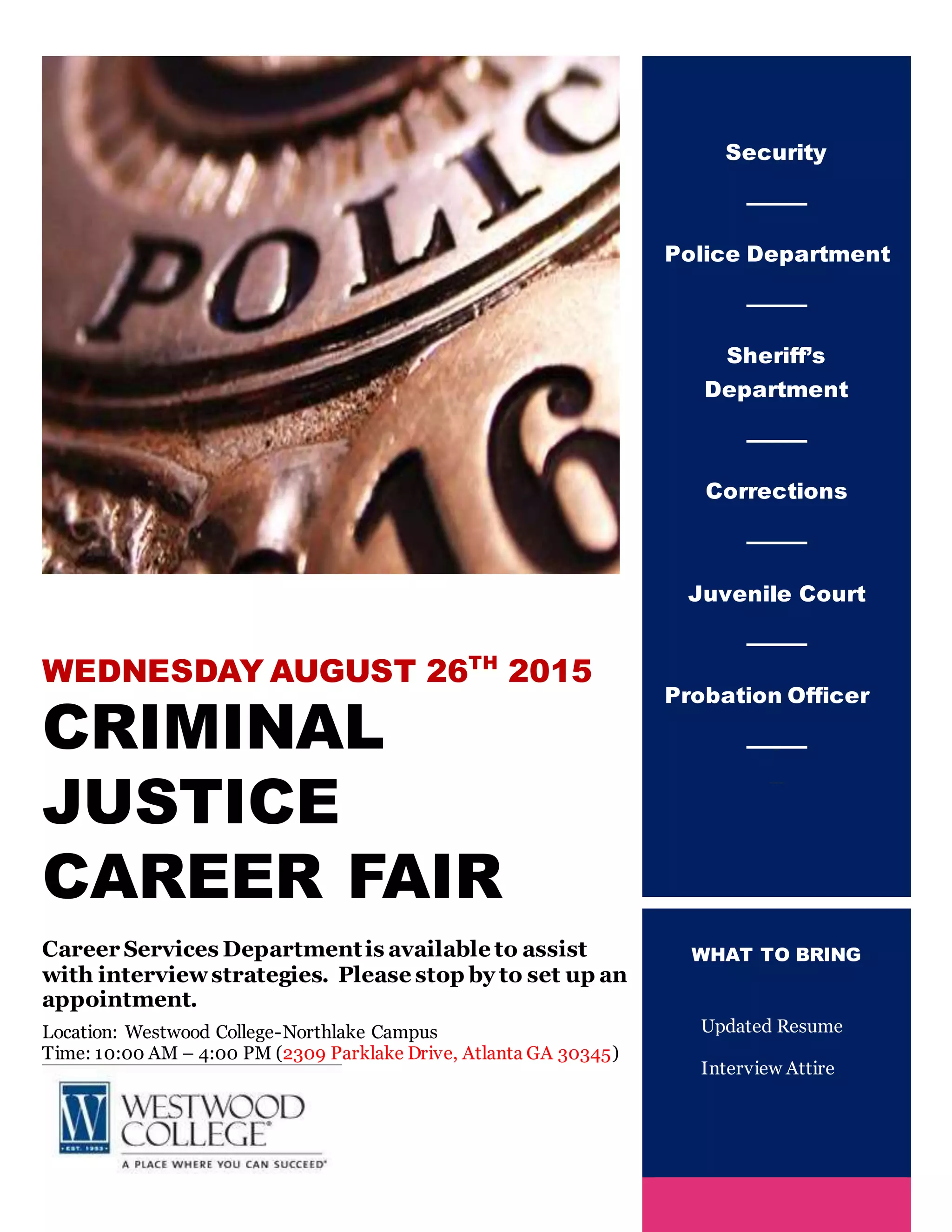 Criminal Justice Fyler Career Fair | PDF