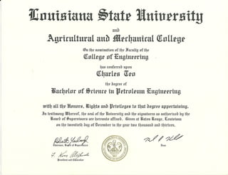 LSU Degree Certificate | PDF