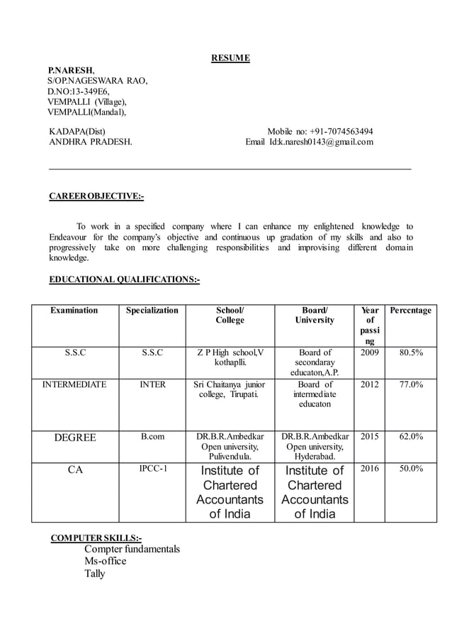 naresh resume | PDF