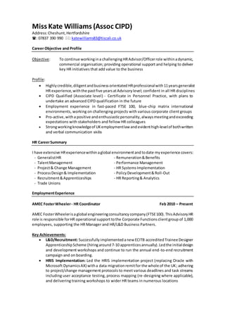 Kate Williams - CV | DOCX