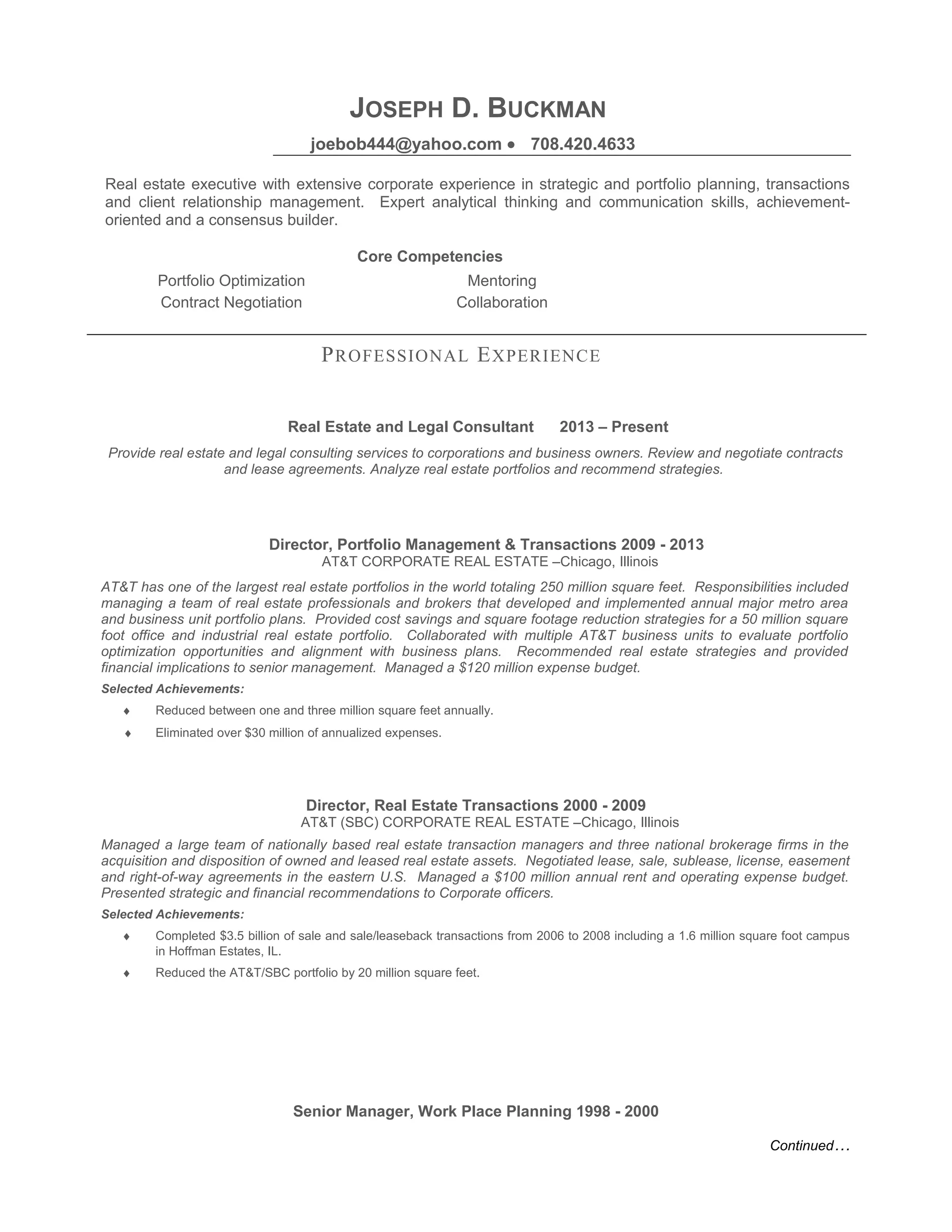 Joe ResumeJanuary2015 | PDF