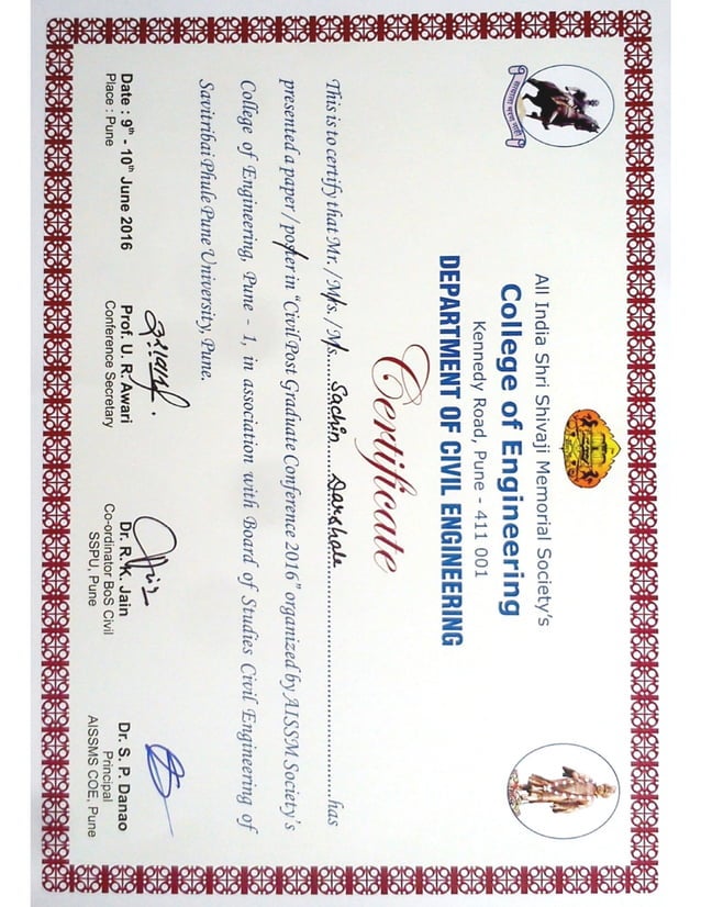 PGCON-2016 Certificate | PDF