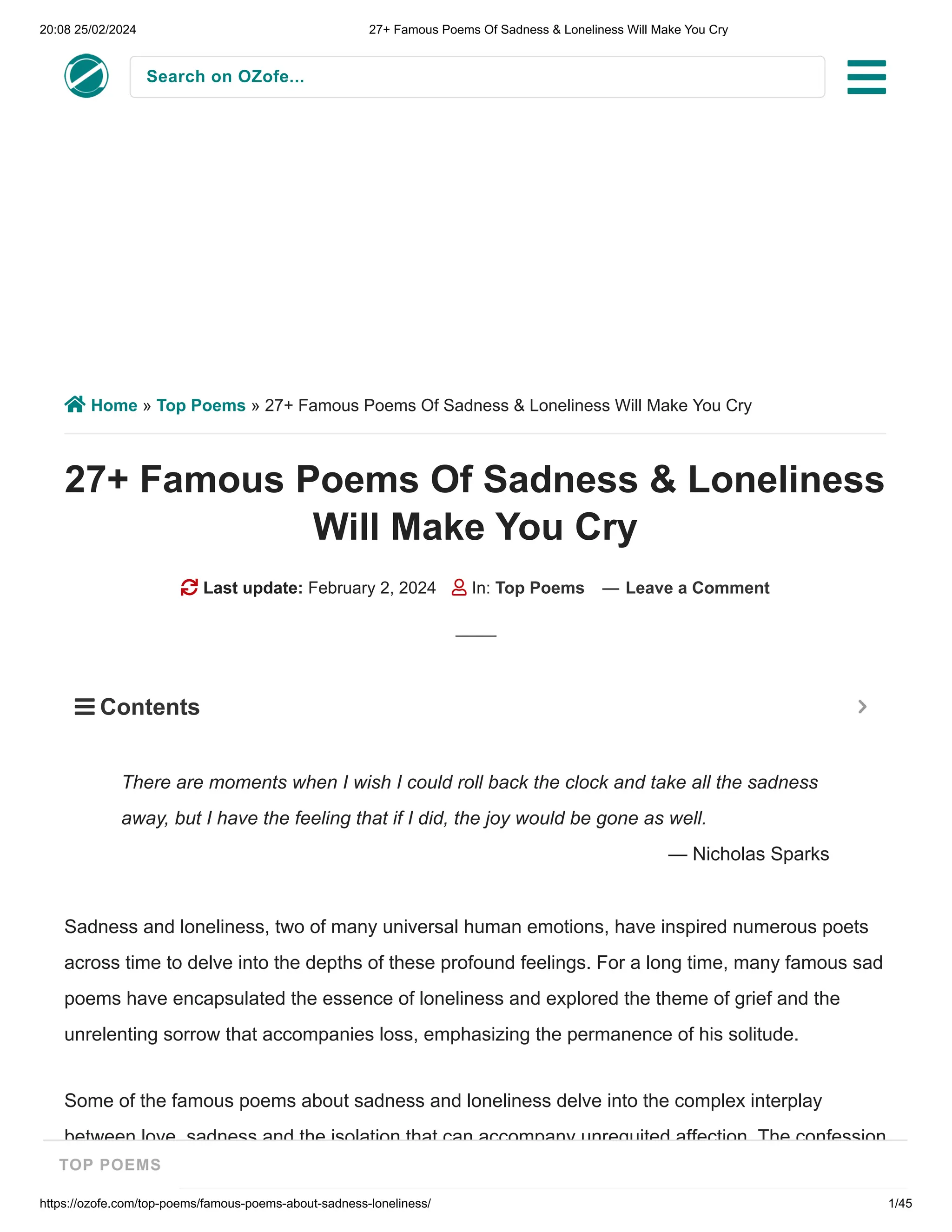27+ Famous Poems Of Sadness & Loneliness Will Make You Cry.pdf
