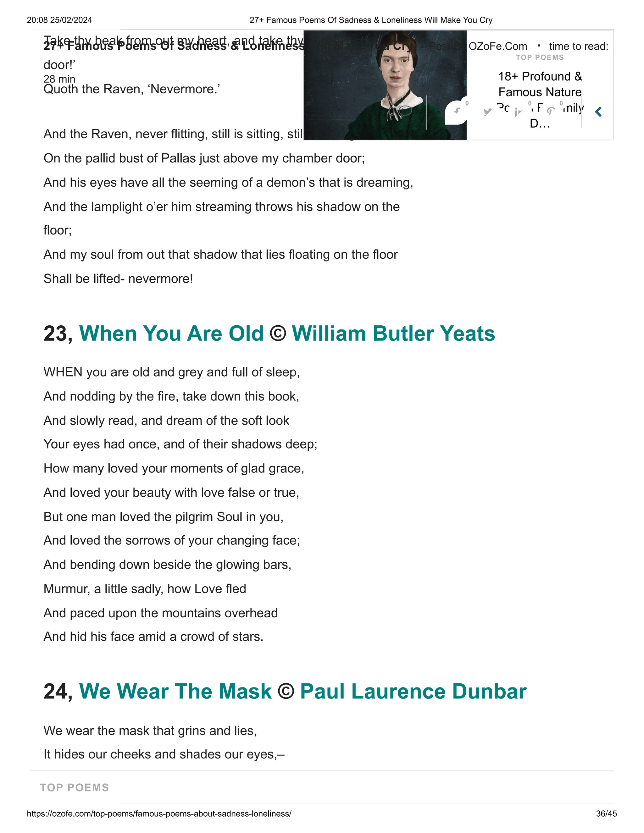 27+ Famous Poems Of Sadness & Loneliness Will Make You Cry.pdf
