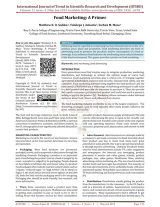 Food Marketing A Primer | PDF