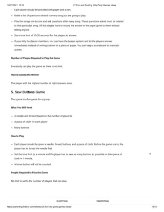 27 fun and exciting kitty party games ideas | PDF