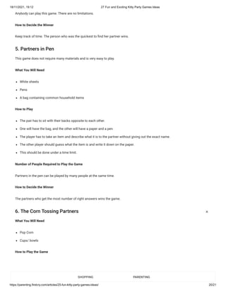 27 fun and exciting kitty party games ideas | PDF