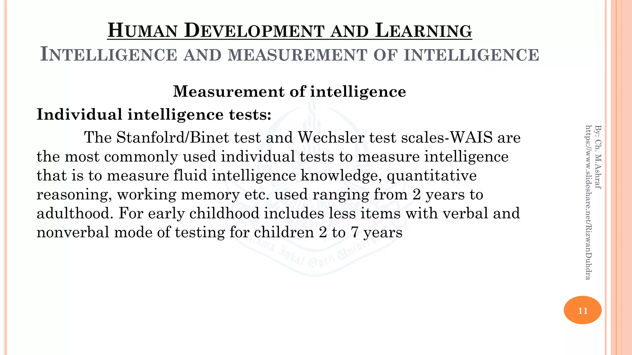 Intelligence and measurement of intelligence | PDF