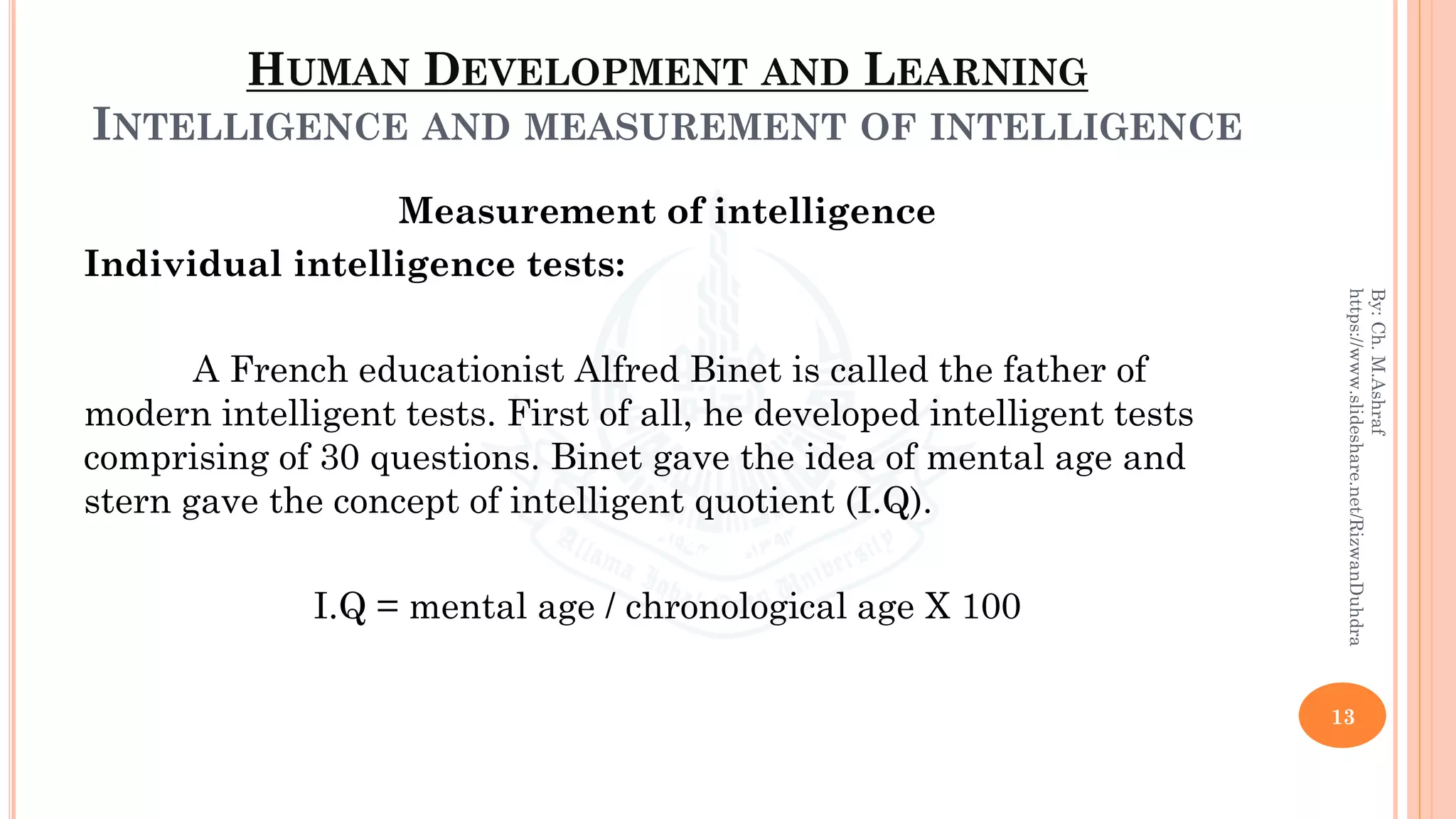Intelligence and measurement of intelligence | PDF