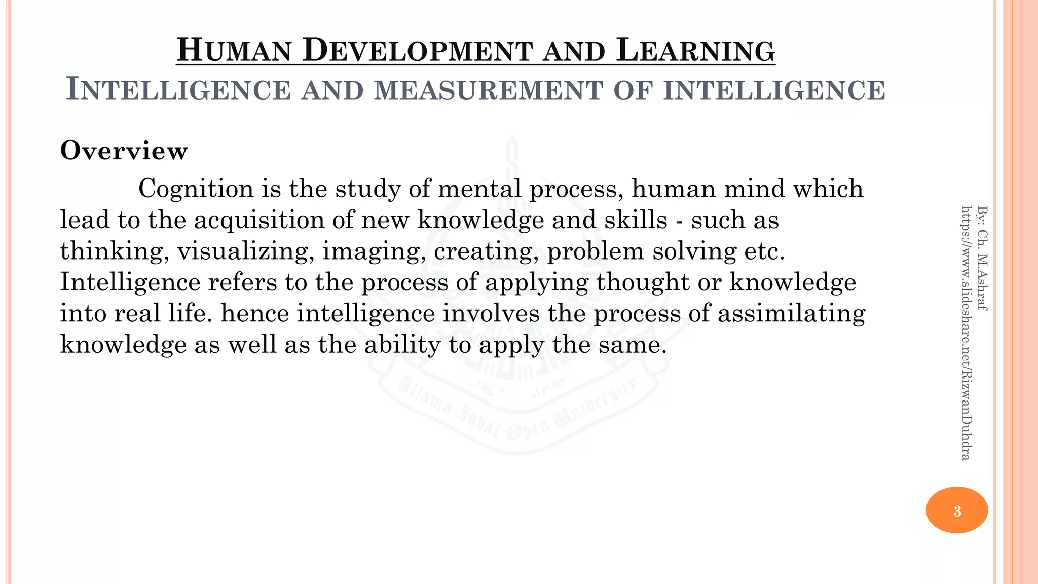 Intelligence and measurement of intelligence | PDF