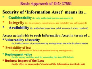 Overview of ISO 27001 ISMS | PPT