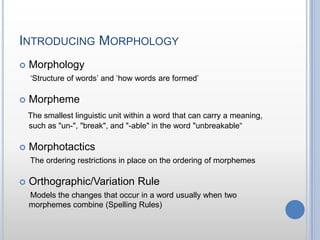 Arabic Morphology Using Only Finite State Operations -Review | PPTX