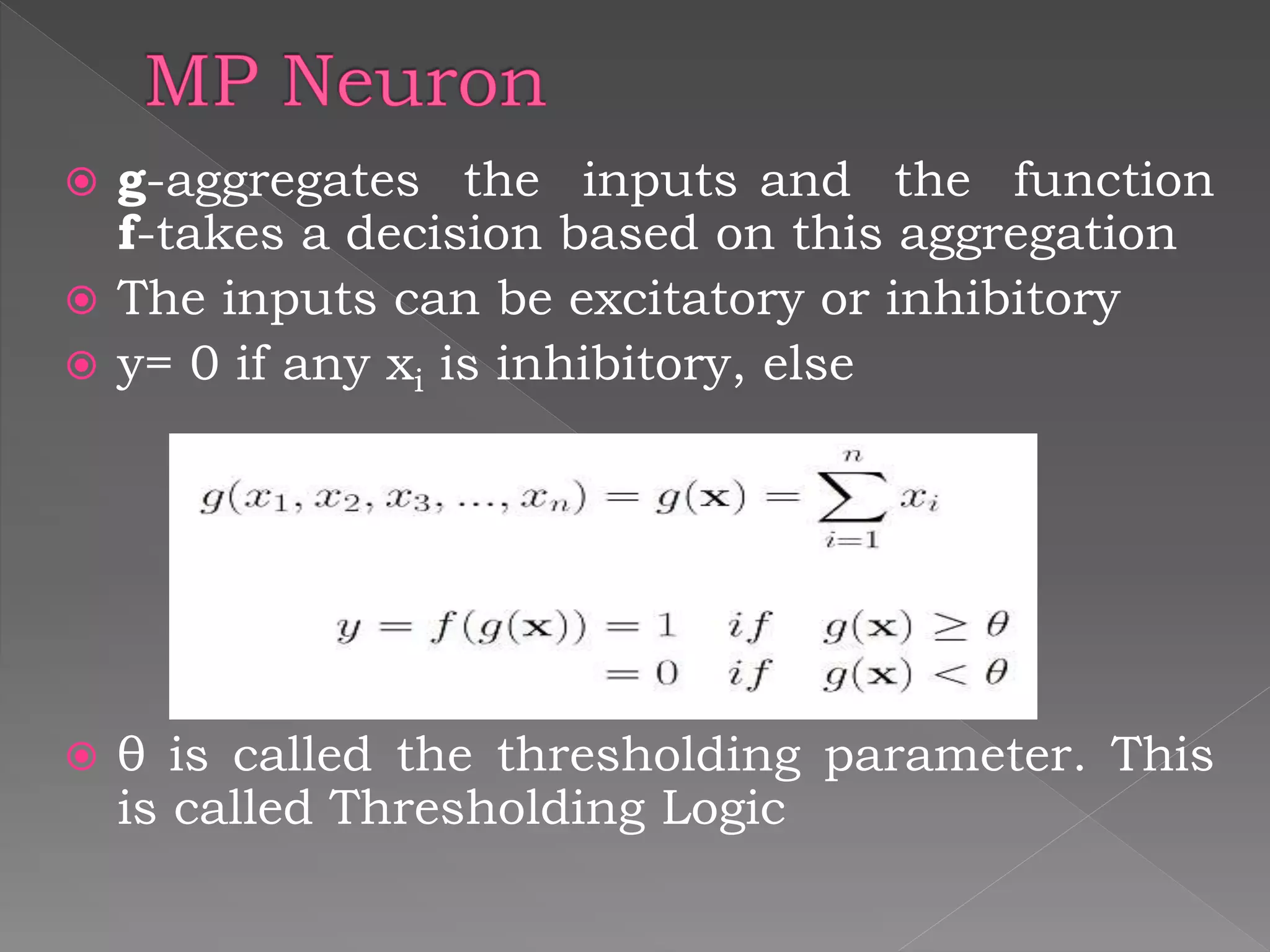 Mc Culloch Pitts Neuron | PPTX | Artificial Intelligence | Technology & Computing