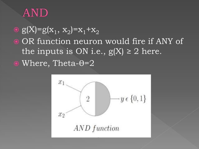 Mc Culloch Pitts Neuron | PPTX | Artificial Intelligence | Technology & Computing