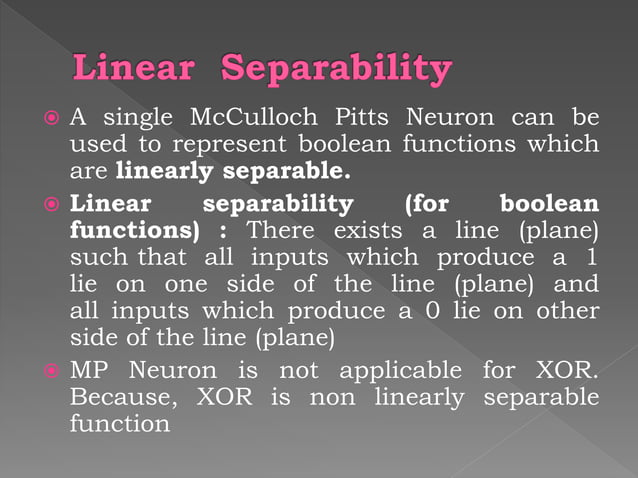 Mc Culloch Pitts Neuron | PPTX | Artificial Intelligence | Technology & Computing