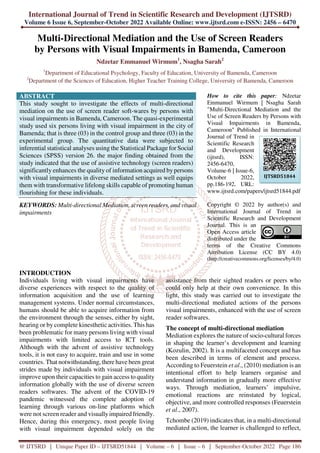 Multi Directional Mediation and the Use of Screen Readers by Persons with Visual Impairments in ...