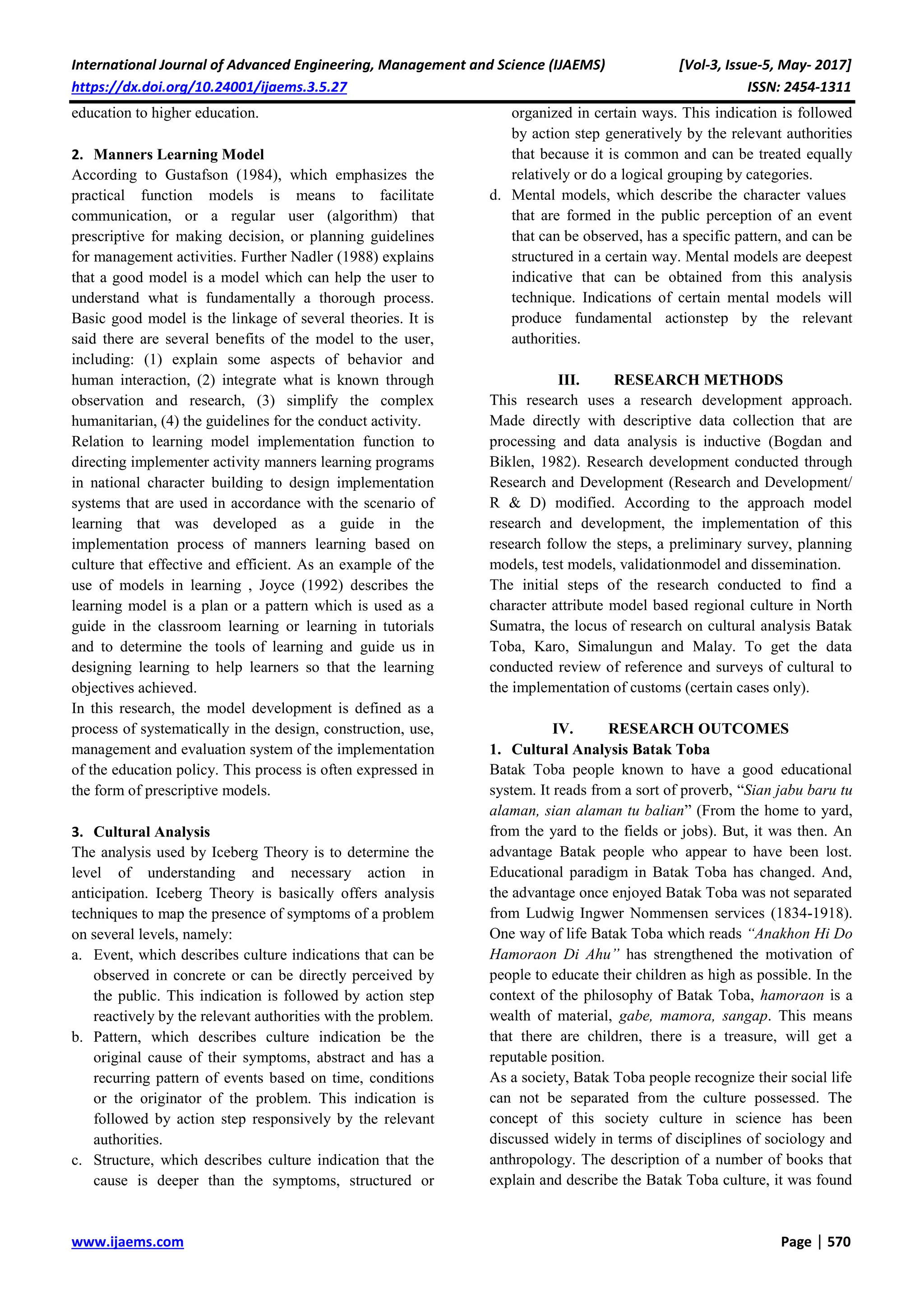 National Character Building Through Manners Education Based on Regional Culture of North Sumatra ...