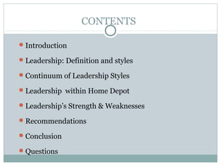 Home Depot Leadership | PPT