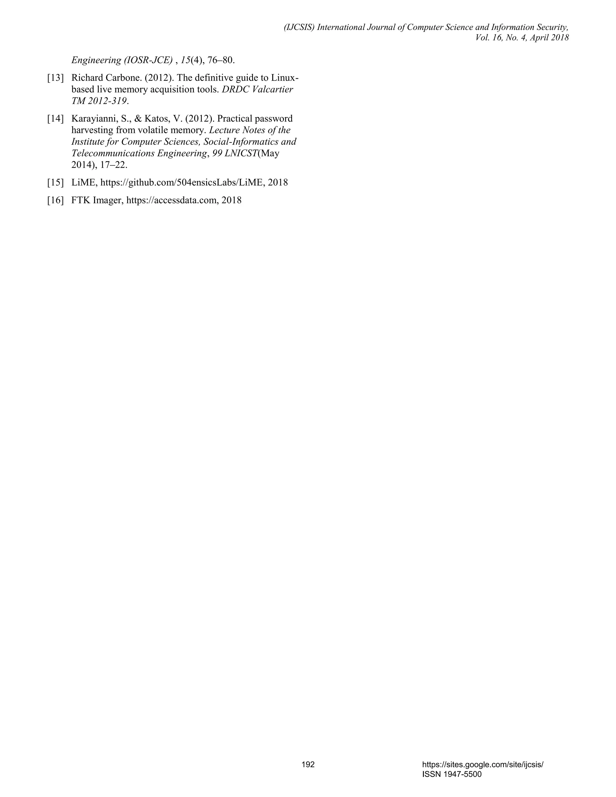 Live Forensics Analysis Method for Random Access Memory on Laptop Devices | PDF | Operating ...
