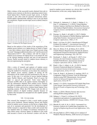 Live Forensics Analysis Method for Random Access Memory on Laptop Devices | PDF | Operating ...
