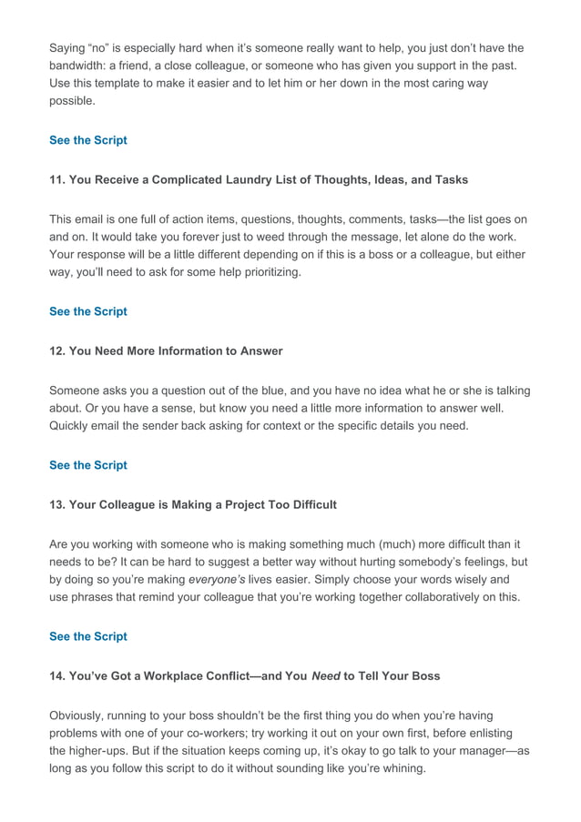 27 pre-written templates for your toughest work emails | PDF | Email ...