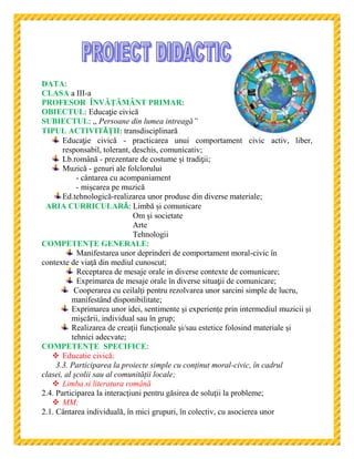 proiect de lectie Copiii din întreaga lume | DOC