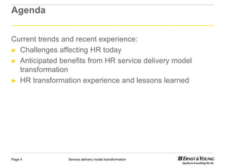 EY Human Capital Conference 2012: Service delivery model transformation ...