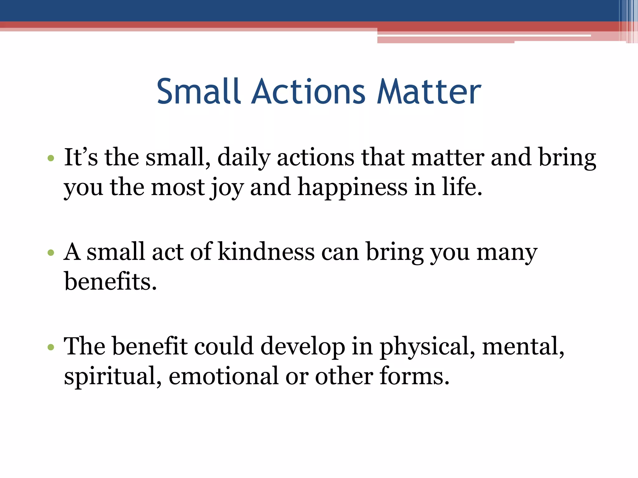 Small act of kindness | PPTX