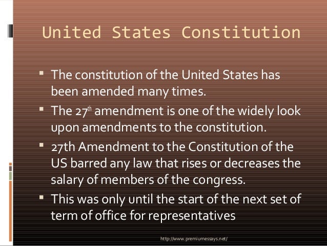 27th amendment to the constitution of the united