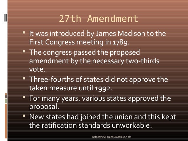 27th amendment to the constitution of the united