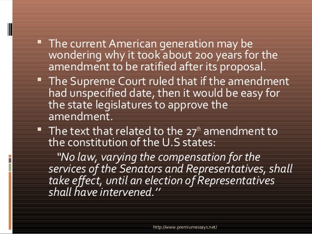 27th amendment to the constitution of the united